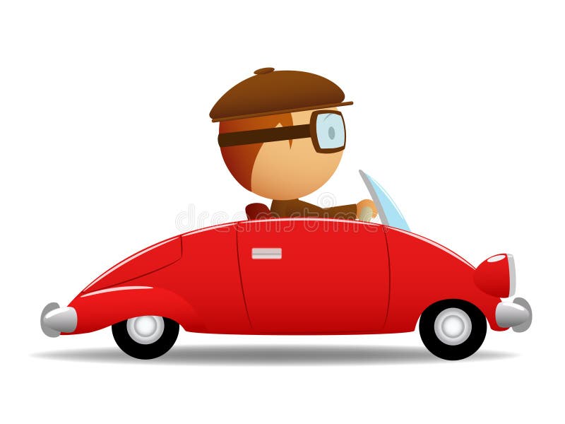 Driver in the red car stock vector. Illustration of driving - 15823411