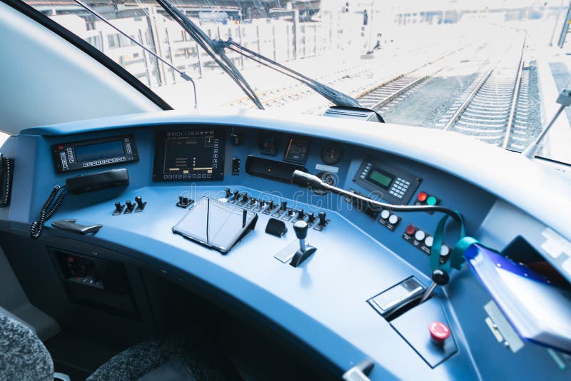 Driver`s Cab is the Workplace of a Locomotive Driver Stock Photo ...