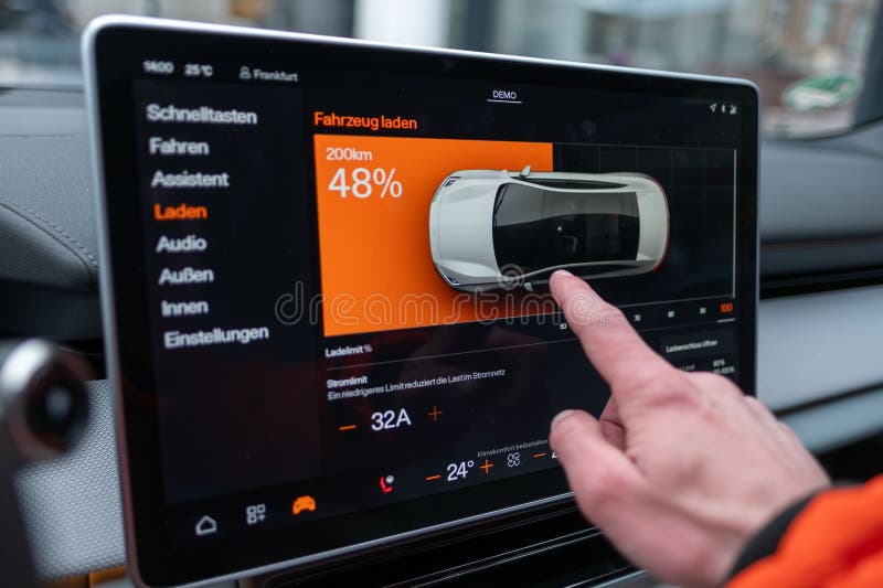Driver S Hand Interacts with Large, Intuitive Touchscreen Display in ...