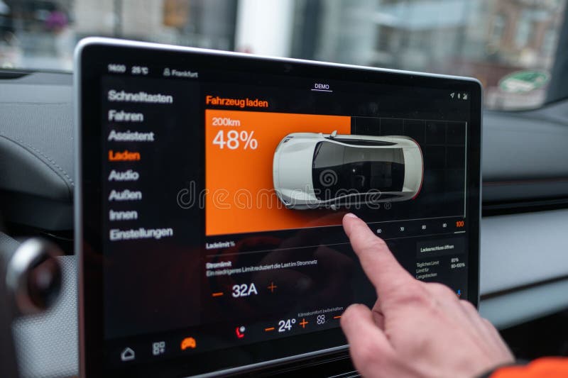 Driver S Hand Interacts with Large, Intuitive Touchscreen Display in ...