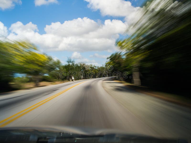 Driver`s Point of View Motion Blurred Stock Image - Image of auto ...