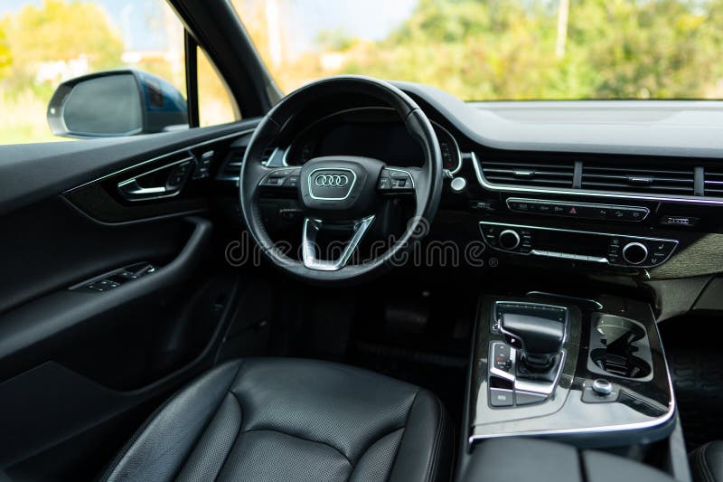 Driver S Seat on Audi Model with Modern Steering Wheel, Clean Dashboard ...