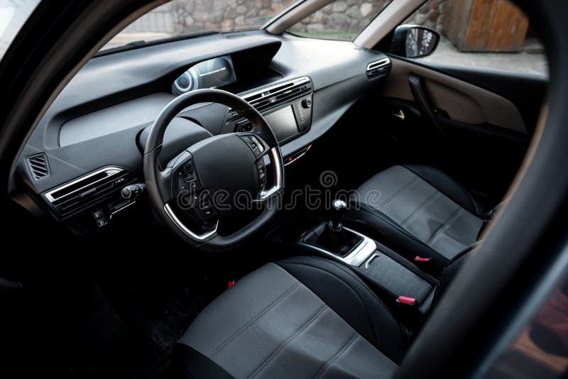 Driver`s Seat of the Car. Car Interior Stock Image - Image of window ...