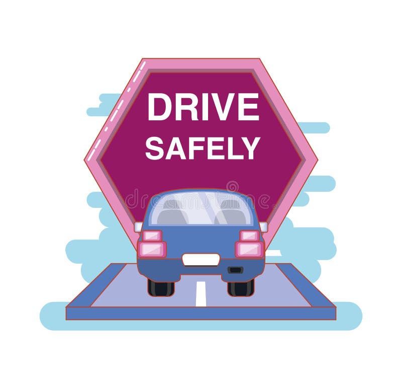 Driver Safely Campaign Label Stock Vector - Illustration of traffic ...