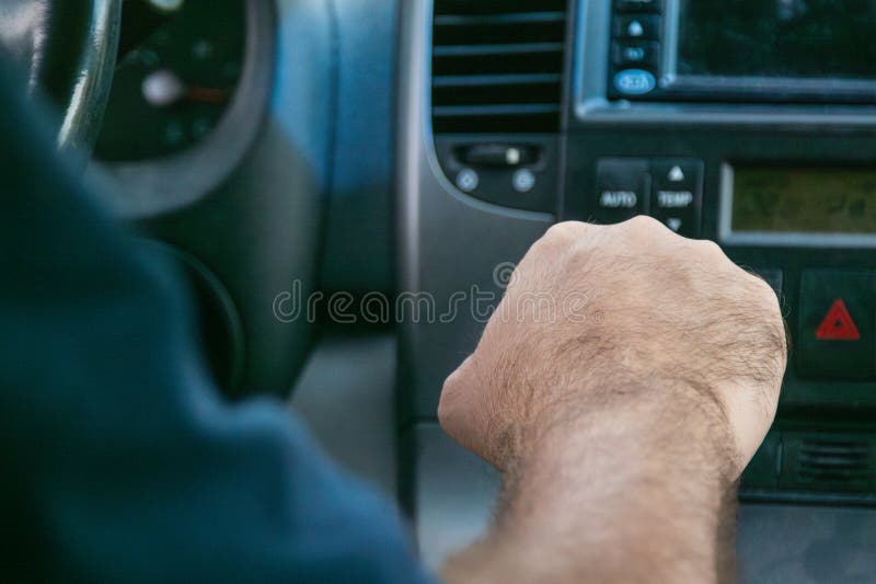 Driver Shifting Gears while Driving Minivan Stock Photo - Image of road ...