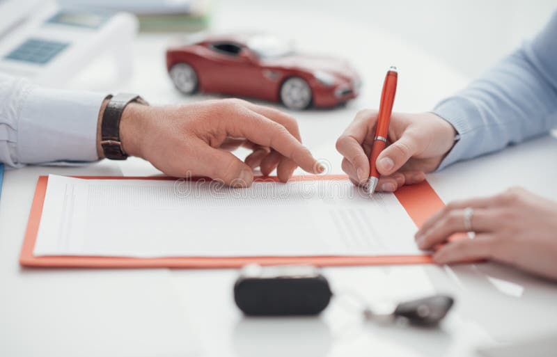 Driver Signing a Car Insurance Stock Image - Image of liability ...