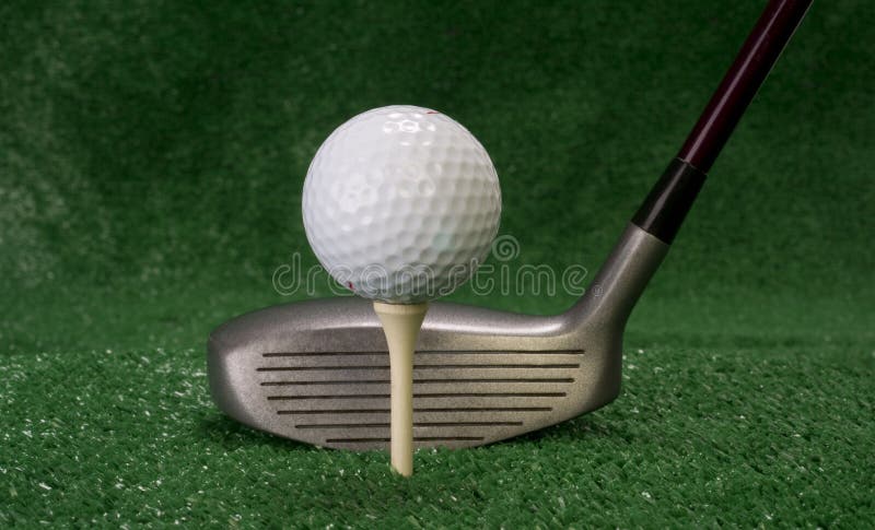 Driver Sitting in Front of Teed Up Golf Ball Stock Photo - Image of ...