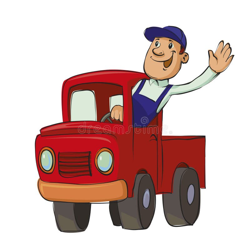 Driver stock vector. Illustration of funny, truck, smile - 59810478