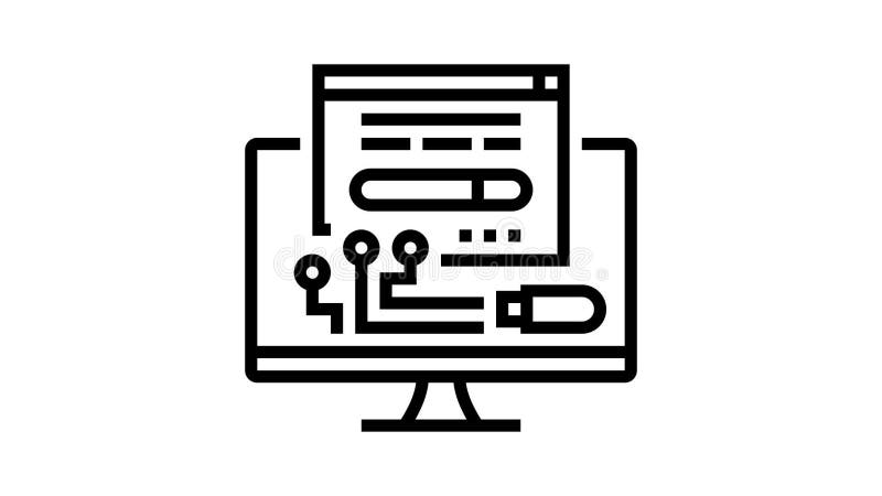 Software Erp Line Icon Animation Stock Footage - Video of software ...