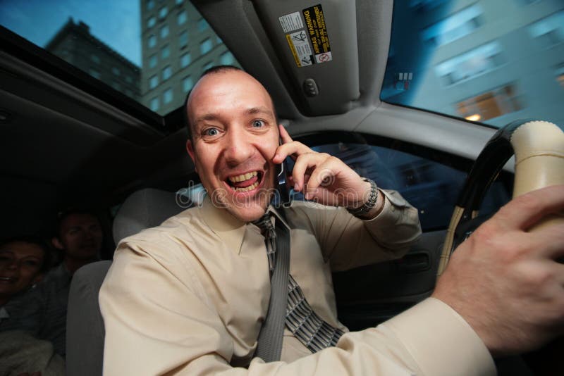 Driver talking cell phone stock photo. Image of city, expression - 8144584