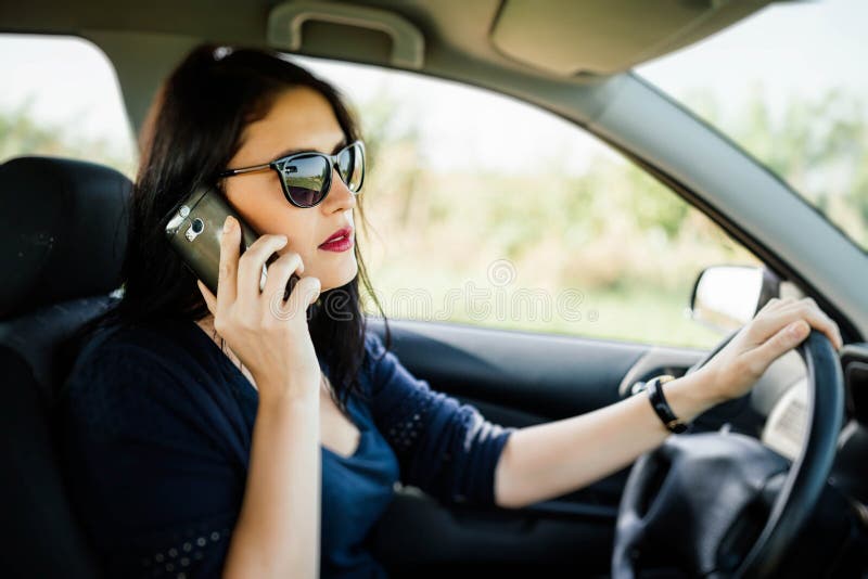 Driver Talking on the Phone Stock Photo - Image of road, traffic: 266478298