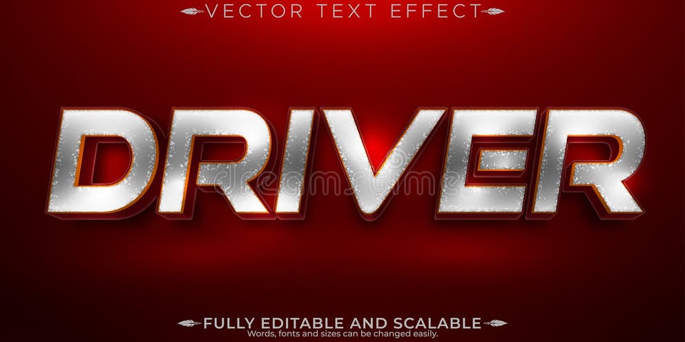 Driver Text Effect, Editable Motorcycle and Biker Text Style Stock ...