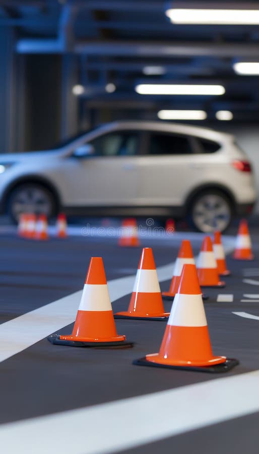 Driver Training Environment with Vehicle and Cones for Skill ...