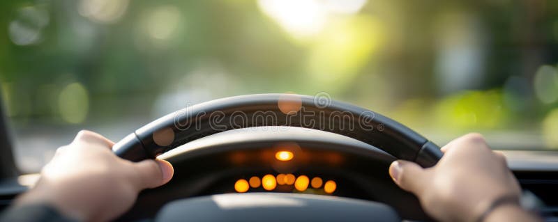 Driver Using Turn Signals before a Turn, Indicating Intentions, Road ...