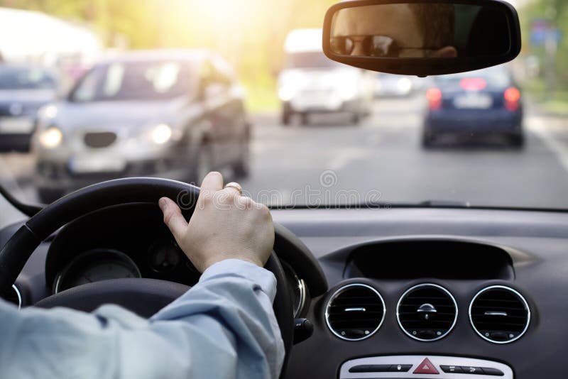 The Driver Waits in a Big Traffic Jam Stock Image - Image of city, fast ...