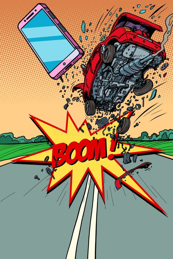 Distracted driver stock vector. Illustration of distracted - 79997402