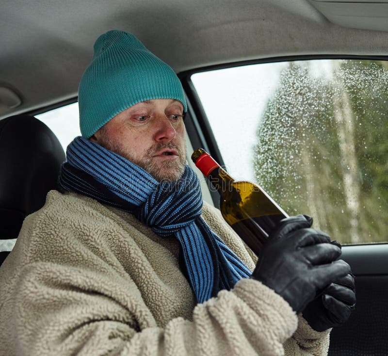Driver and wine bottle stock image. Image of vehicle - 48258077