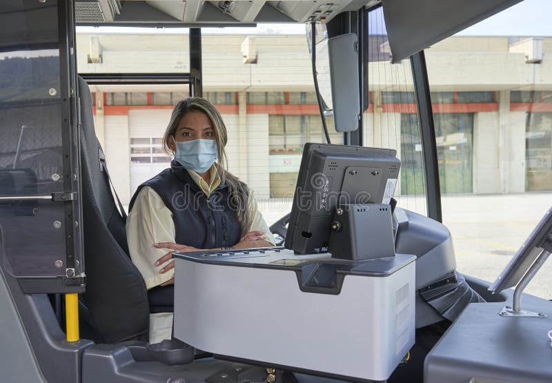 Driver Woman Working in Bus Stock Photo - Image of auto, tour: 217212654