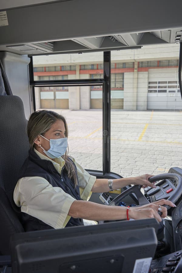 Driver Woman Working in Bus Stock Image - Image of tour, auto: 217212661