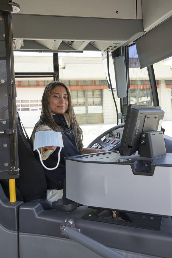 Driver Woman Working in Bus Stock Image - Image of tourism, hand: 217212821