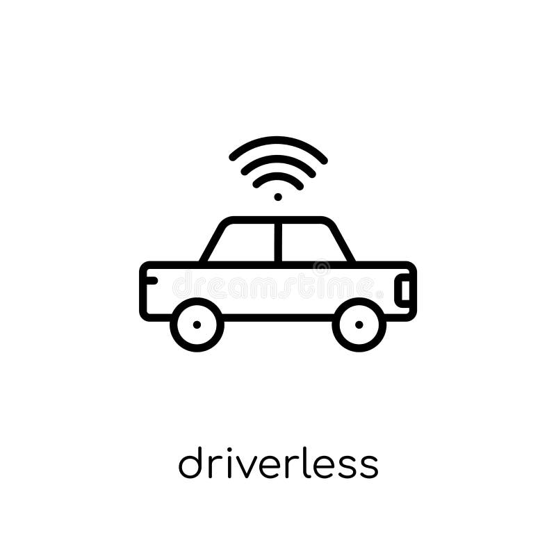Driverless Car and Autonomous Driving Vehicle Icon Stock Vector ...