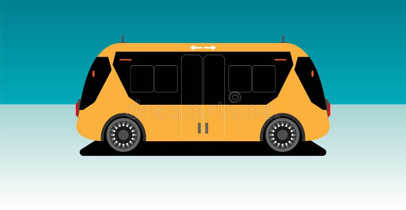 Driverless Autonomous Inside Airport Bus Stock Vector - Illustration of ...