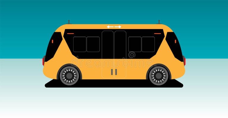 Driverless Autonomous Inside Airport Bus Stock Vector - Illustration of ...