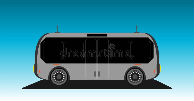 Driverless Autonomous Self Driving Bus Stock Vector - Illustration of ...