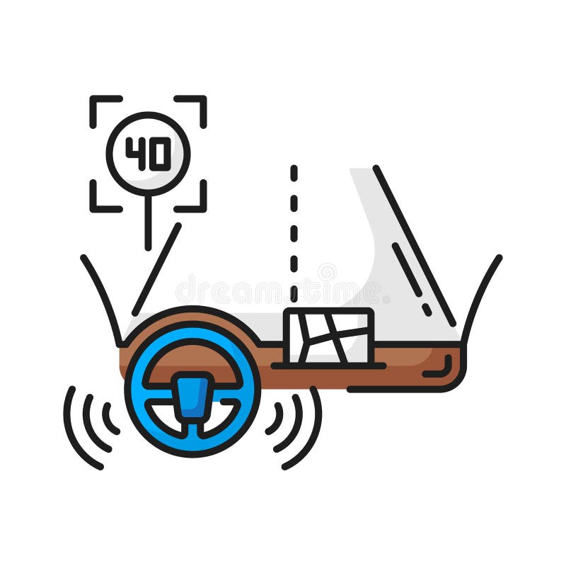 Driverless Autonomous Self Driving Car Speed Limit Stock Vector ...