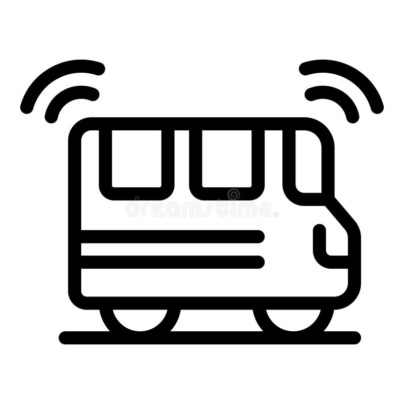 Driverless Autonomous Self Driving Public Transportation Bus Icon Stock ...