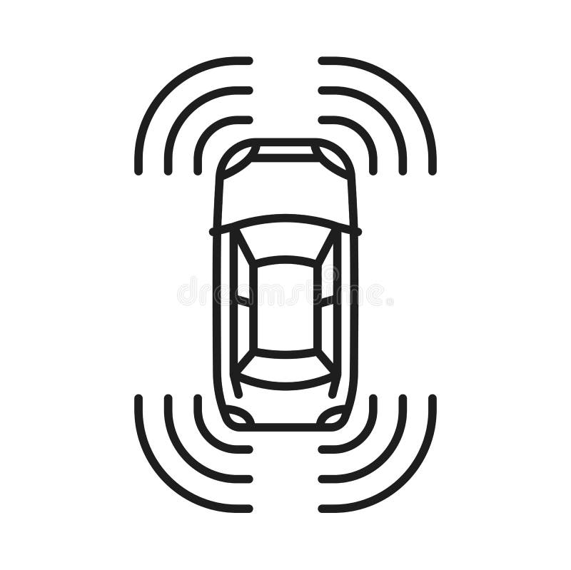 Driverless Car Icon, Self Driving Smart Transport Stock Illustration ...
