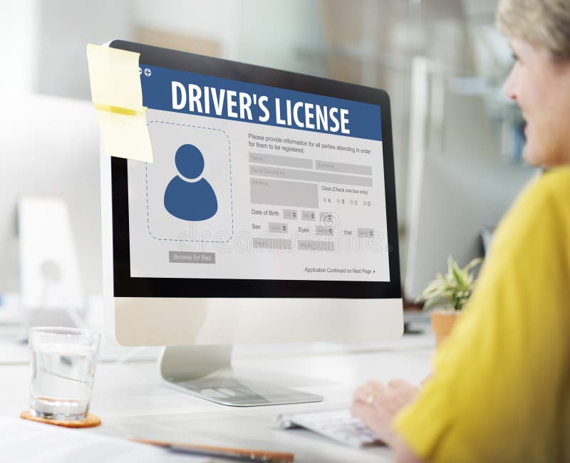 Drivers License Registeration Application Webpage Concept Stock Image ...
