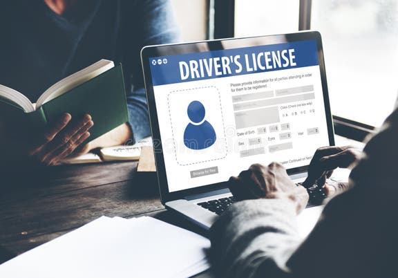 Drivers License Registration Application Webpage Concept Stock Photo ...