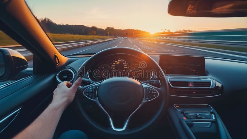 Drivers Point of View of Driving Car Stock Footage - Video of ...
