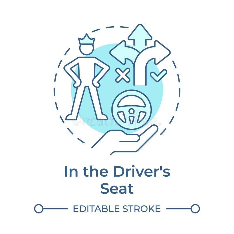 In the Drivers Seat Soft Blue Concept Icon Stock Vector - Illustration ...