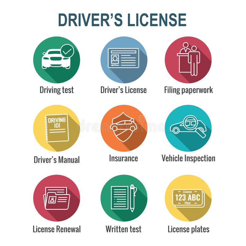 Drivers Test and License Icon Set and - Web Header Banner Stock Vector ...