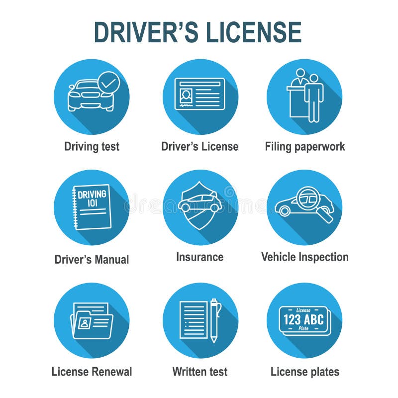 Drivers Test and License Icon Set and - Web Header Banner Stock Vector ...