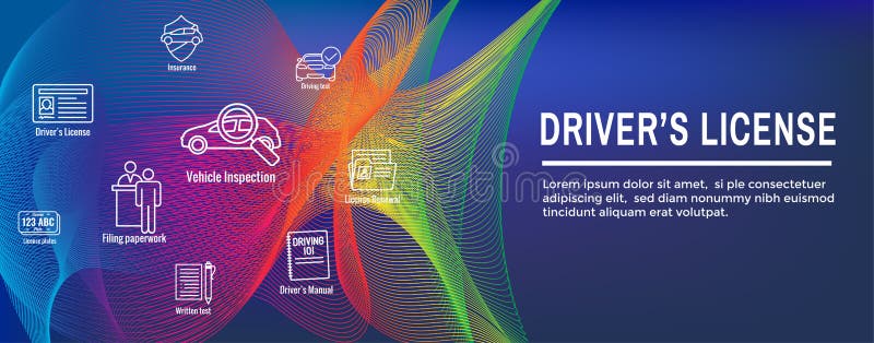Drivers Test and License Icon Set and - Web Header Banner Stock Vector ...