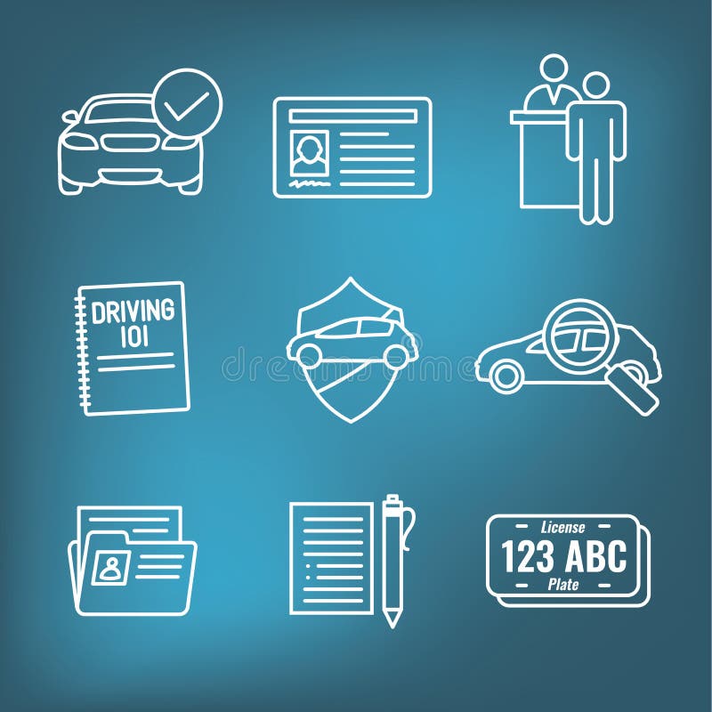 Drivers Test and License Icon Set and - Web Header Banner Stock Vector ...