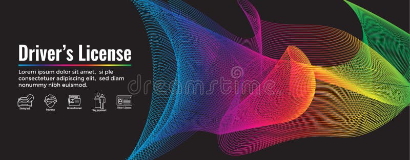 Drivers Test and License Icon Set and - Web Header Banner Stock Vector ...