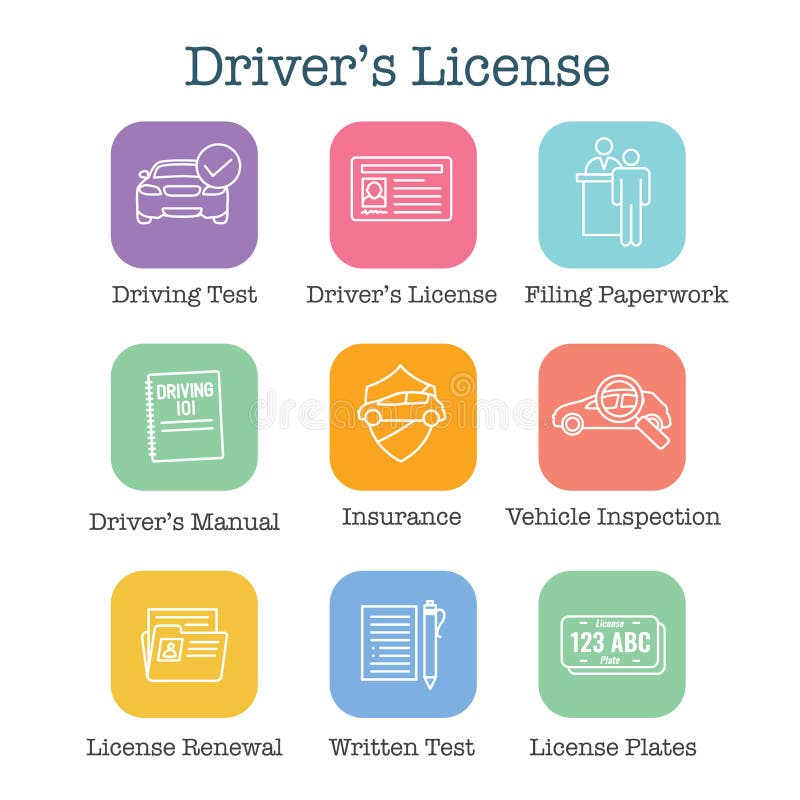 Drivers Test and License Icon Set and - Web Header Banner Stock Vector ...