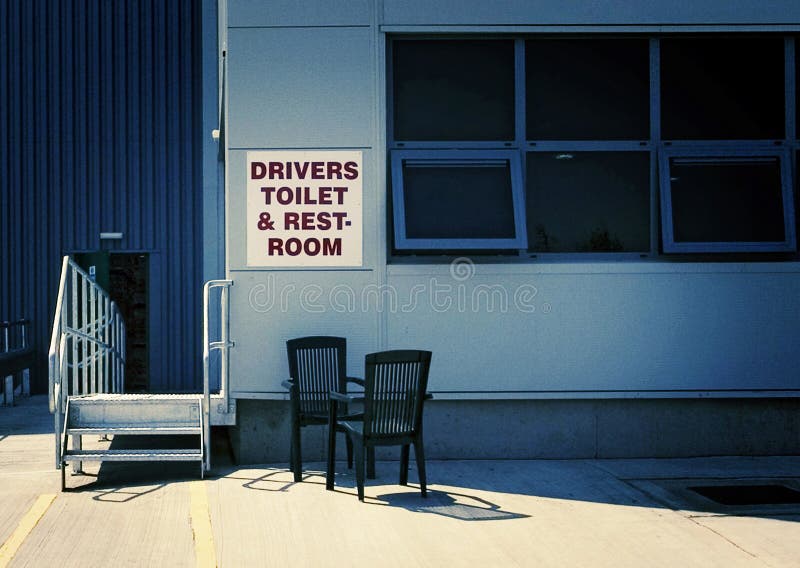 Drivers Toilet and Restroom. Conceptual Image Shot Stock Photo - Image ...