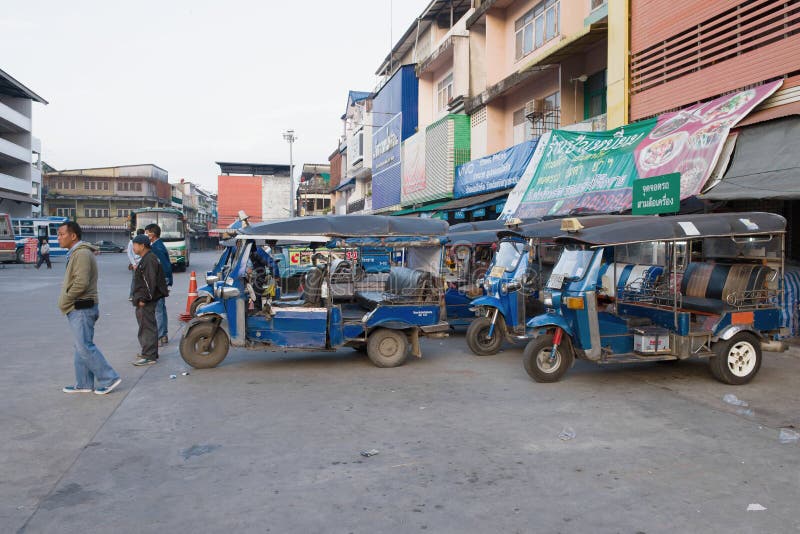Drivers of Tuk-tuks Waiting for Customers at the Bus Station. Chiang ... Drivers of Tuk-tuks Waiting for Customers at the Bus Station. Chiang ...