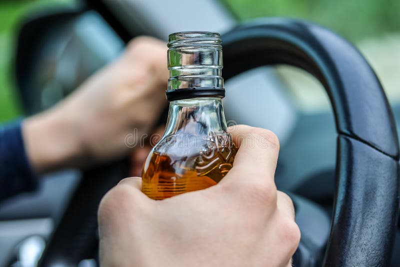 Drives a Car while Drinking Alcohol Stock Image - Image of adult, road ...