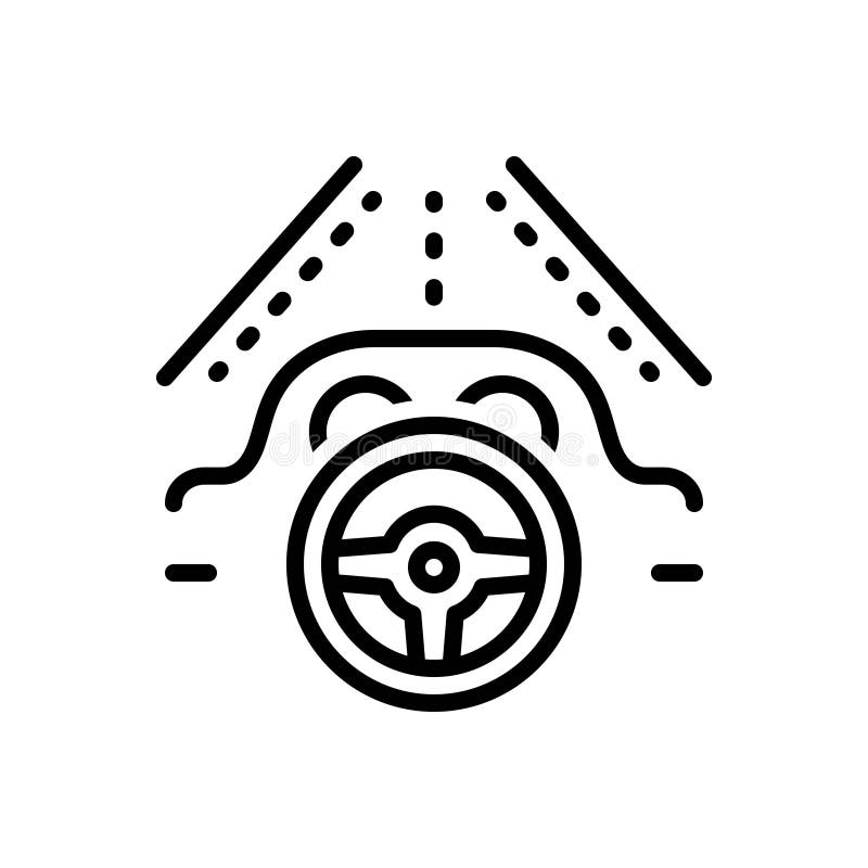 Black Line Icon for Drives, Driving and Vehicle Stock Vector ...