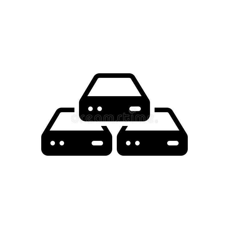 Black Solid Icon for Drives, Hard Disk and Power Stock Vector ...