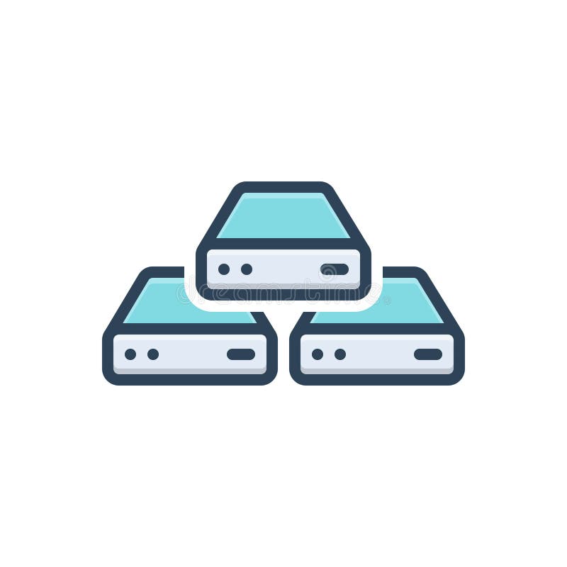 Color Illustration Icon for Drives, Hard Disk and Device Stock Vector ...