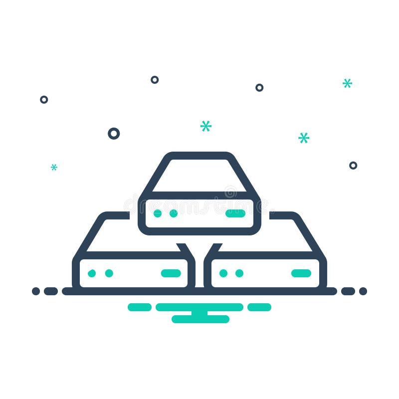 Mix Icon for Drives, Hard Disk and Power Stock Illustration ...