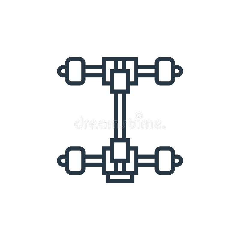 Drivetrain Icon Vector from Electric Vehicle Concept. Thin Line ...