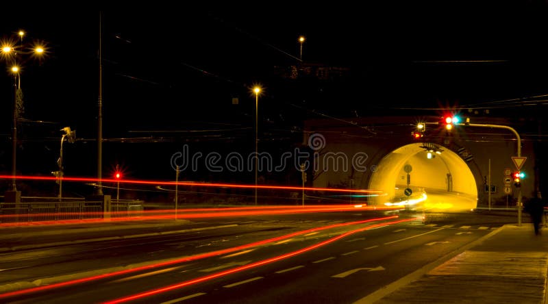 Driveway at night stock photo. Image of night, arch, light - 3198686